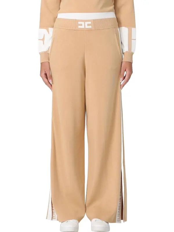 Elisabetta Franchi Wide Leg Pants - Beige