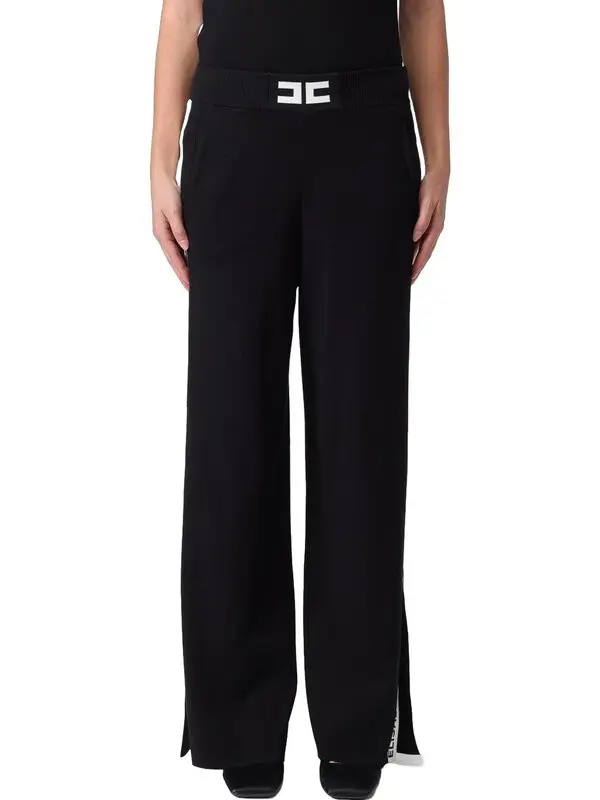 Elisabetta Franchi Wide Leg Pants - Black