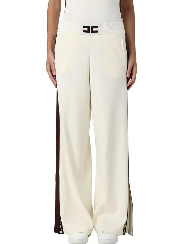 Elisabetta Franchi Wide Leg Pants - White