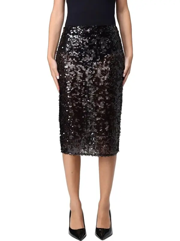 Elisabetta Franchi Sequin Embellished Skirt - Black