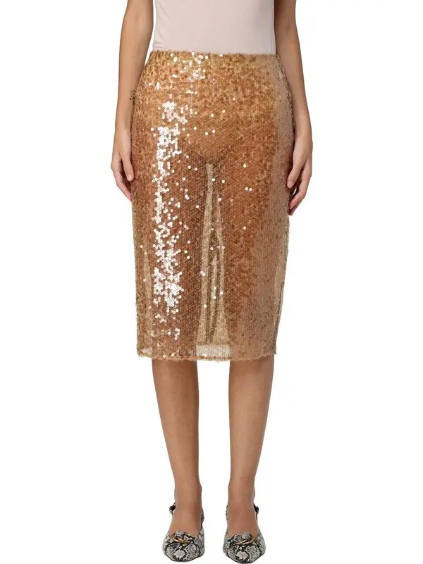 Elisabetta Franchi Sequin Embellished Skirt - Honey