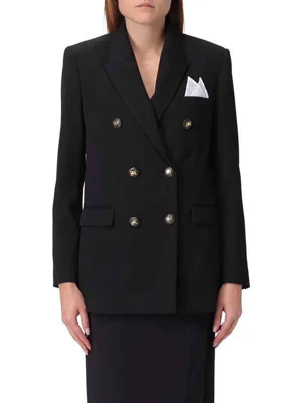 Elisabetta Franchi Double-breasted Jacket - Black