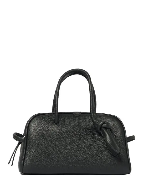 Jacquemus Le Turismo Handbag In Grained Leather With Decorative Knot - Black