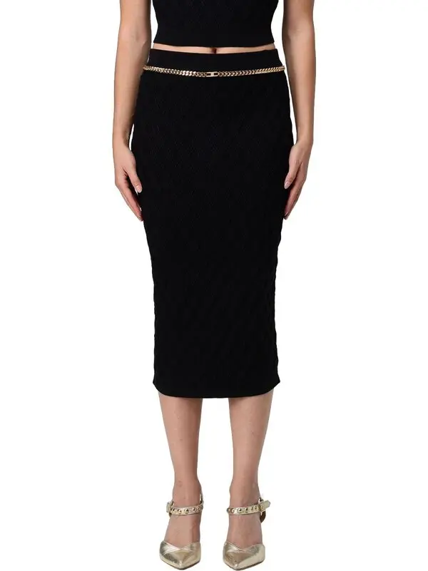 Elisabetta Franchi Straight Skirt - Black