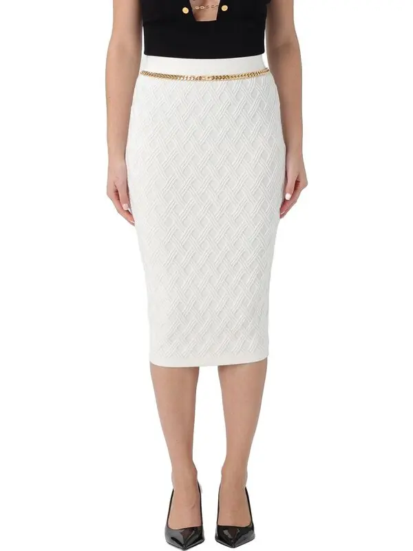 Elisabetta Franchi Straight Skirt - Ivory