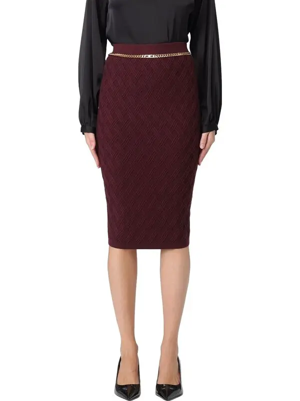 Elisabetta Franchi Straight Skirt - Wine