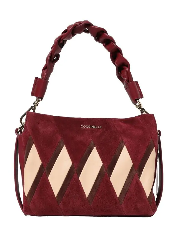 COCCINELLE Braided Handle Top Handle Bag - Burgundy