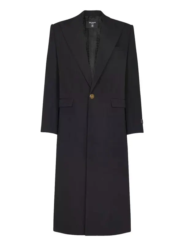 Balmain Single-breasted Coat - Black