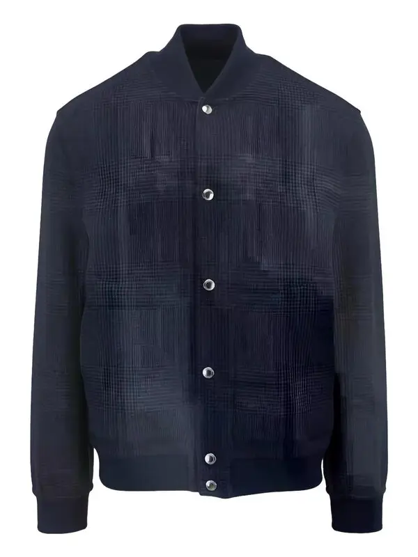 Brunello Cucinelli Check-pattern Bomber Jacket - Blue