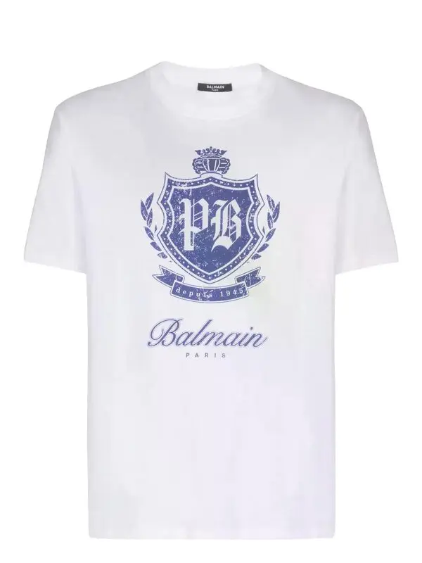 Balmain Emblem-print T-shirt - White