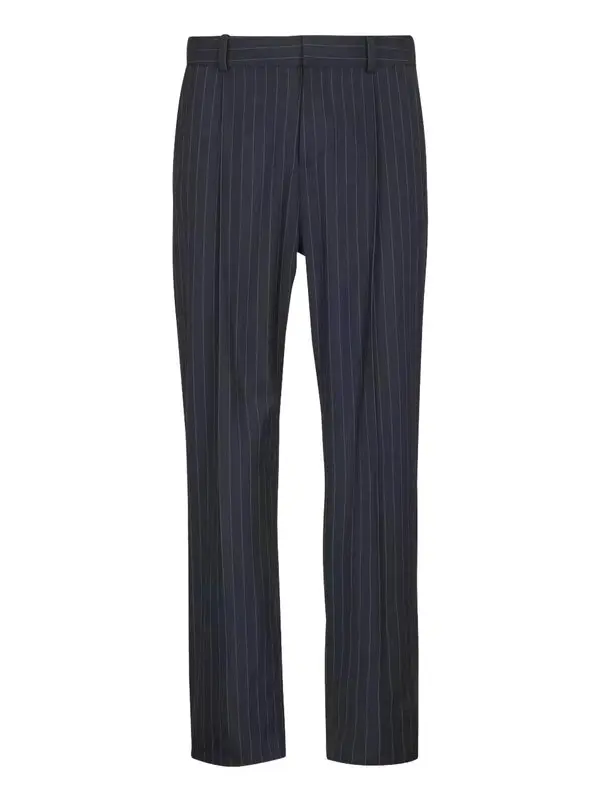 Balmain Pinstripe Pleated Trousers - Blue
