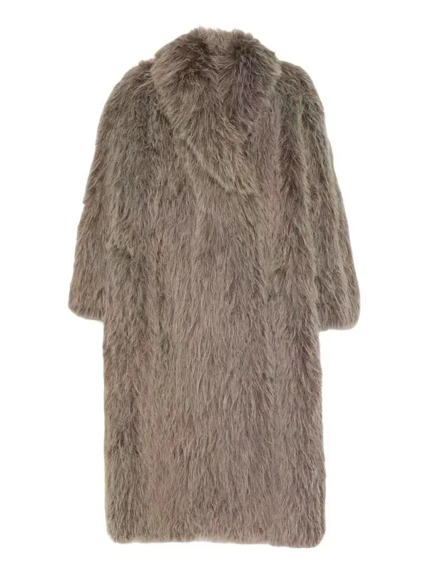 ELEH Faux-fur Knee-length Coat - Brown