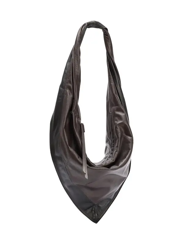 LEMAIRE Small Scarf Leather Bag - Brown
