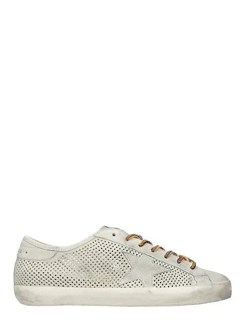 Golden Goose Super-star Perforated Suede Low-top Sneakers - Grey