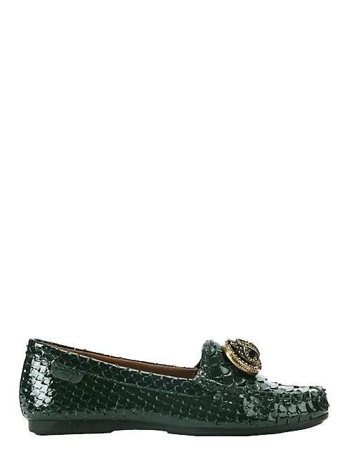 Kurt Geiger Chelsea Leather Moccasins - Dark Green