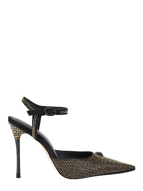 Kurt Geiger Eagle Point Embellished Heeled Courts - Black/comb
