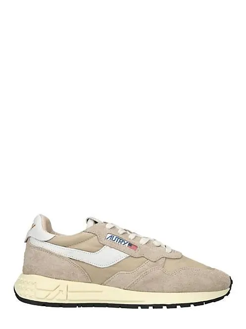 AUTRY Reelwind Low Runner Leather And Nylon Trainers - Beige