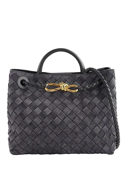Bottega Veneta Andiamo Small Suede Tote Bag - Graphite-mb-graphite