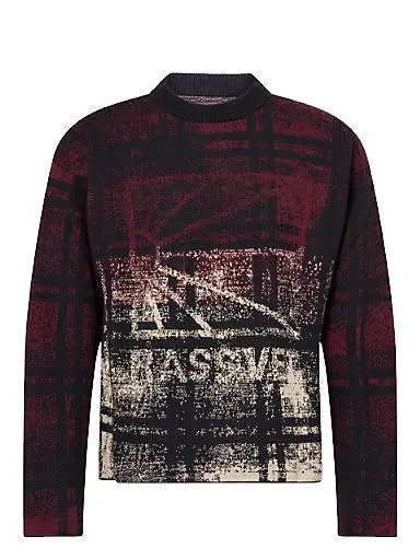 RASSVET Graphic-logo Crewneck Knitted Jumper - Dark Brown