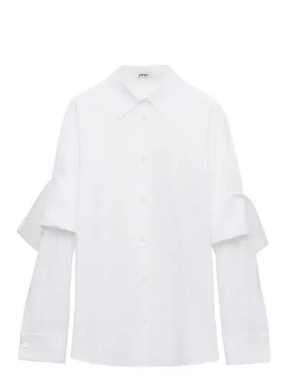 Loewe Stripe Long-sleeve Cotton Shirt - White