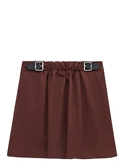 Loewe Belted Cotton-silk Midi Skirt - Coffee