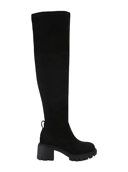 Kurt Geiger Suede Knee-high Heeled Boots - Black