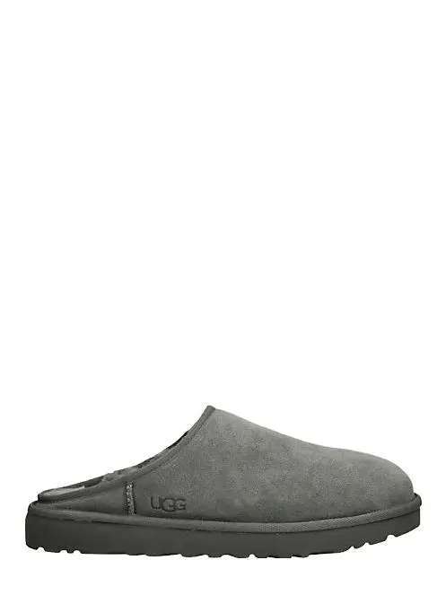 UGG Classic Slip-on Suede And Shearling Slippers - Dark Green