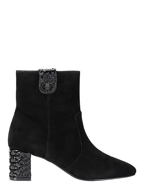 Kurt Geiger Heeled Suede Ankle Boots - Black