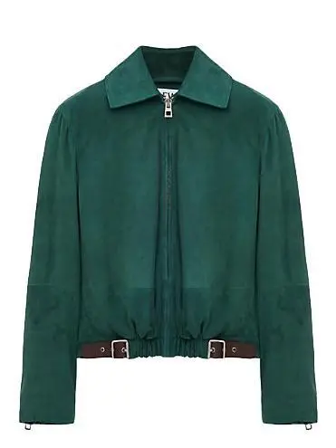 Loewe Belted Suede Jacket - Green