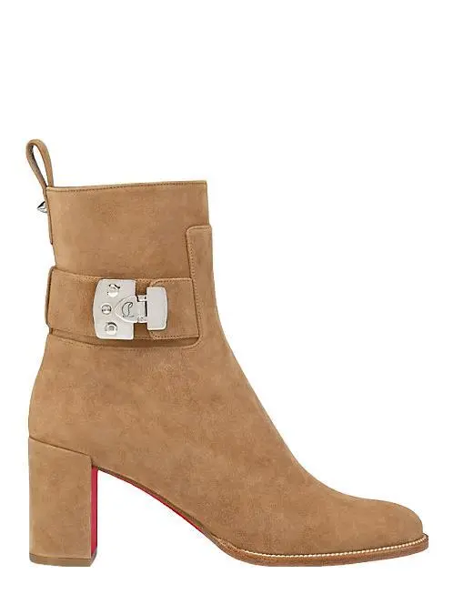 CHRISTIAN LOUBOUTIN Booty Lock 70 Suede Boots - Lionne