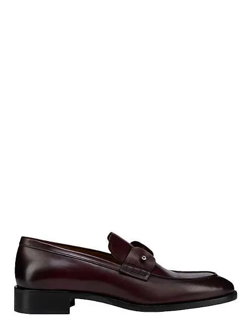 CHRISTIAN LOUBOUTIN Chambelimoc Leather Loafers - Oxblood