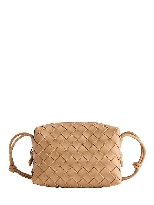 Bottega Veneta Mini Loop Leather Cross-body Bag - Biscuit-gold