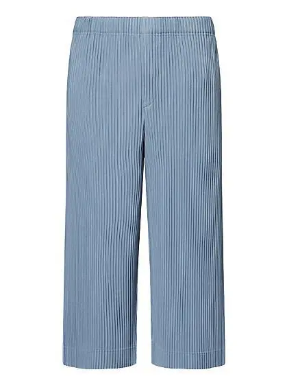 Issey Miyake Monthly Colors: August Drawstring Knitted Trousers - Slate Blue
