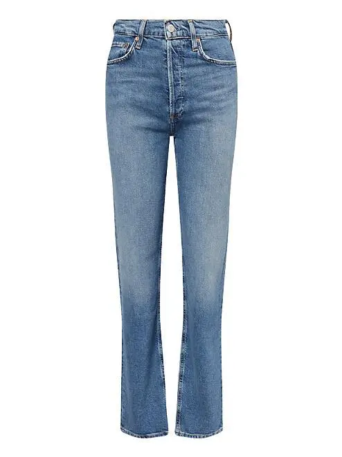 AGOLDE 90's Pinch Waist High-rise Stretch-denim Jeans - Overcast