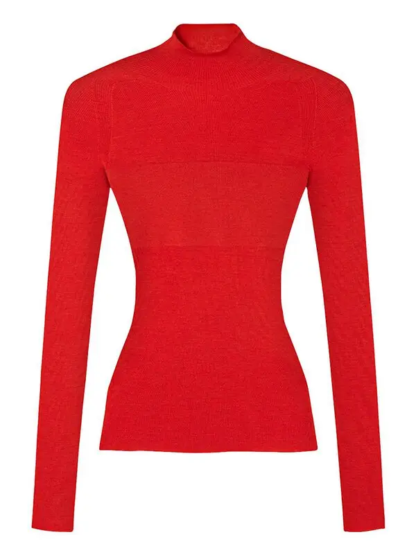 Versace Ribbed Mock-neck Sweater - Red