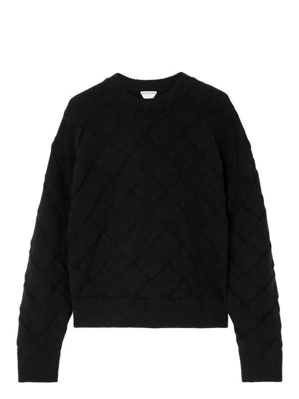 Bottega Veneta Intrecciato Wool-blend Sweater - Black
