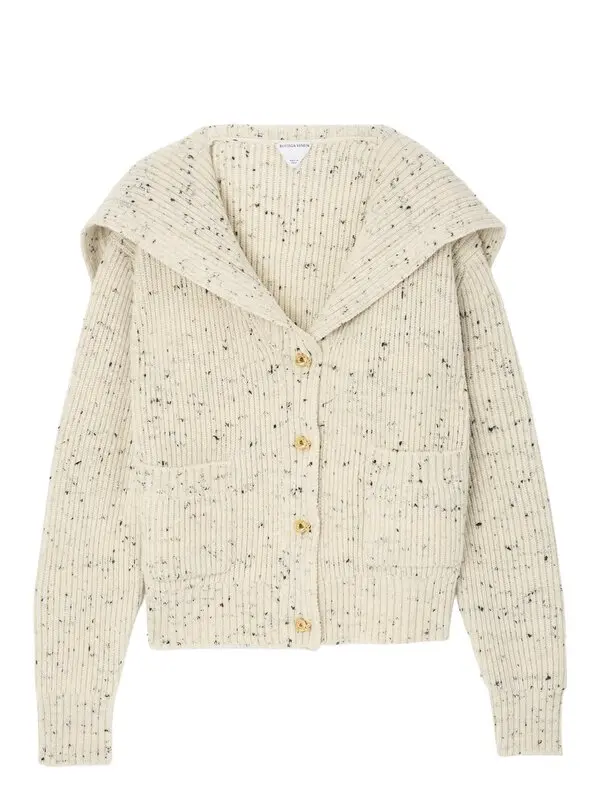 Bottega Veneta Ribbed Wool-blend Cardigan - White