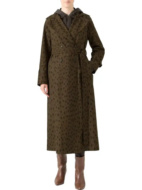 Akris Leopard Print Trench Coat - Hazel-bark