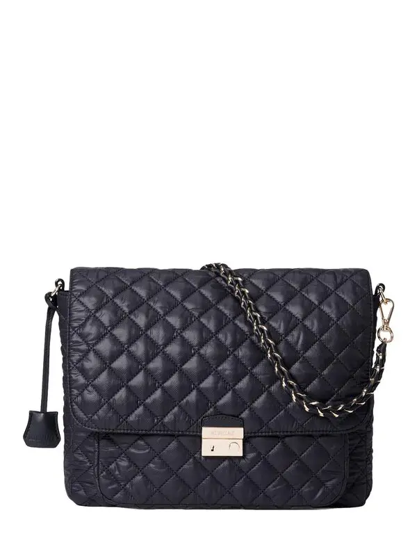 Mz Wallace Large Crosby Lock Quilted Nylon Crossbody Bag - Black