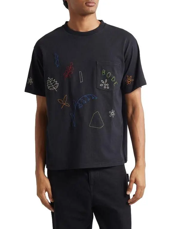BODE Embroidered Field Guide T-shirt - Black