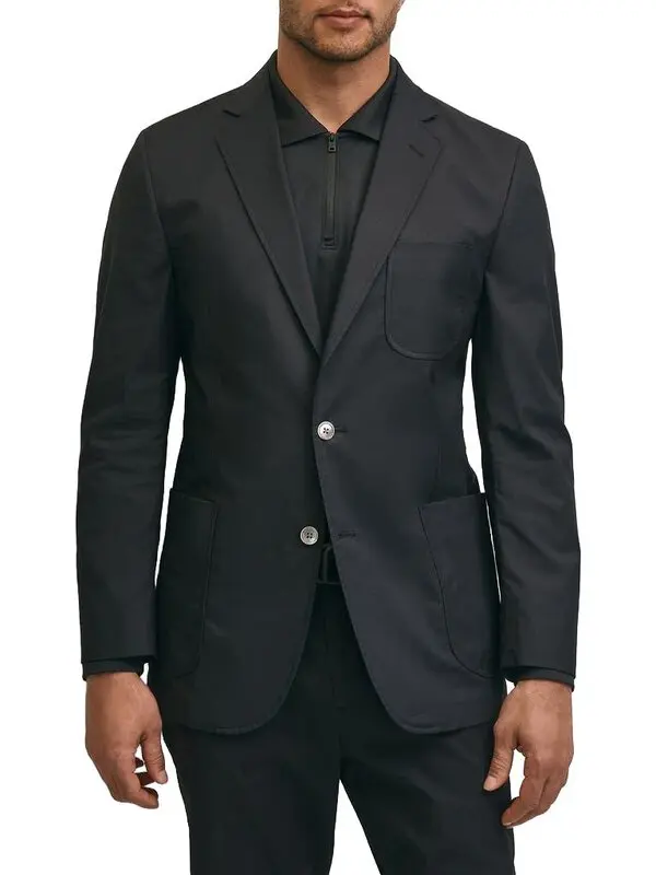 Brooks Brothers Performance Series Stretch Cotton Blend Blazer Jacket - Caviar
