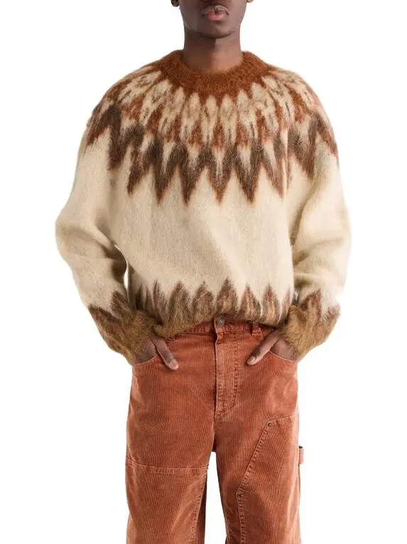 Isabel Marant Nicholas Oversize Fair Isle Sweater - Rust