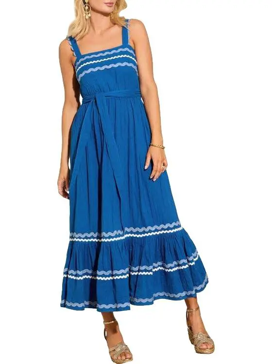 FRIENDS LIKE THESE Rick Rack Trim Maxi Dress - Blue
