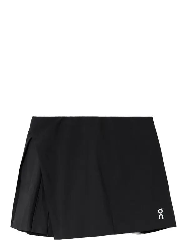 On Asymmetric Pleated Tennis Skirt - Black