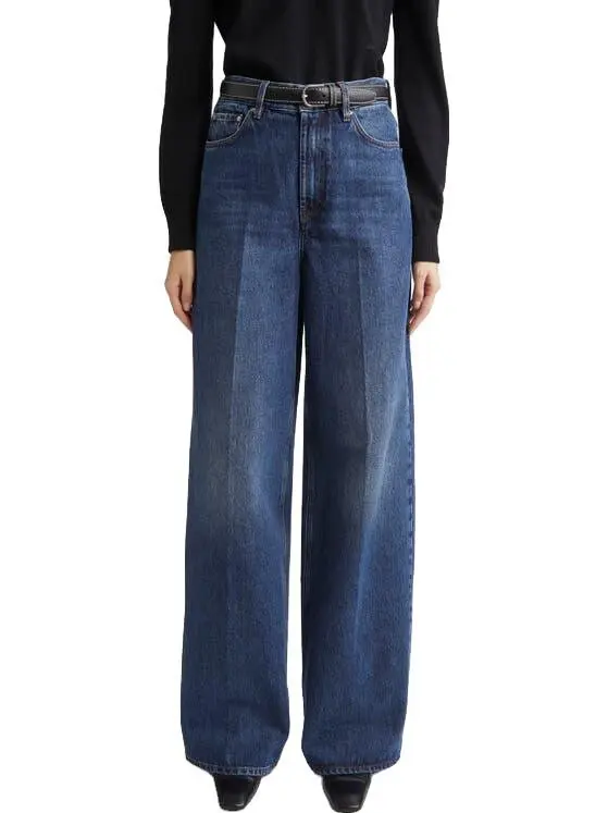 TOTEME High-waist Wide-leg Jeans - Dark Blue