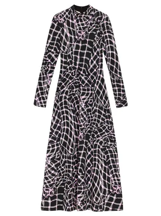 UNTITLED IN MOTION Speculus Turtleneck Jersey Maxi Dress - Folds