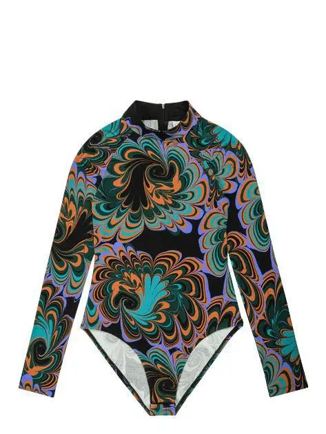 UNTITLED IN MOTION Serafina Abstract Print Jersey Bodysuit - Morpha