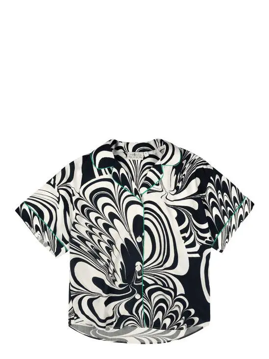 UNTITLED IN MOTION Printed Camp Shirt - Nuva Black