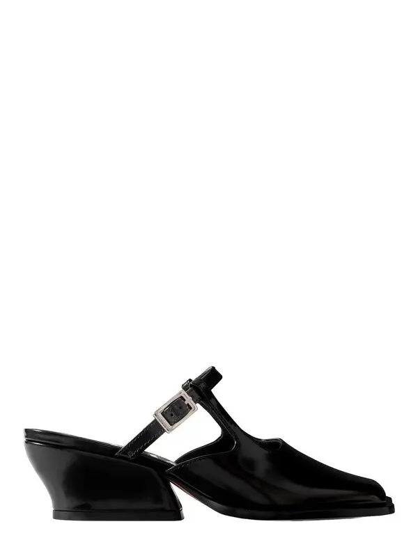 Loewe Onda Leather Mules - Black