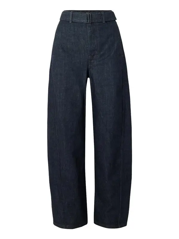 LEMAIRE Twisted Belted Mid-rise Barrel-leg Jeans - Blue